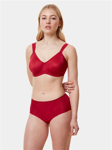 Triumph Biustonosz z fiszbiną Essential Minimizer W X 10166830 Czerwony