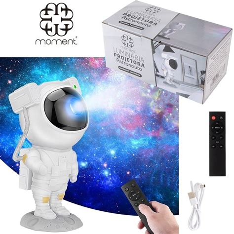 LUMINARIA DE MESA ASTRONAUTA PROJETOR GALAXIA USB 23X11 5X10 5CM