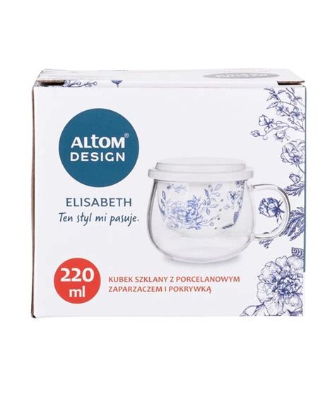 Kubek szklany z porcelanowym zaparzaczem i pokrywką 220 ml Bricomarche pl