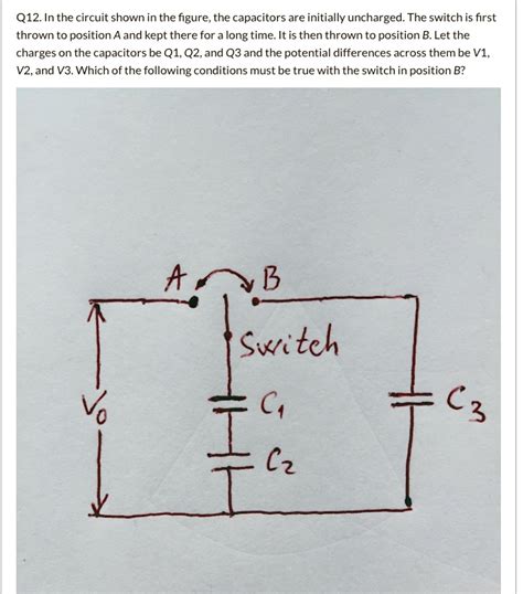 Q12 In The Circuit Shown In The Figure The Capacitors Are Initially