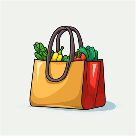 Vector De Dibujos Animados De Bolsas De Compras Vector Premium