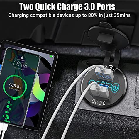 Lot De 2 Prises De Chargeur De Voiture 12 V USB C Qidoe 56 W En