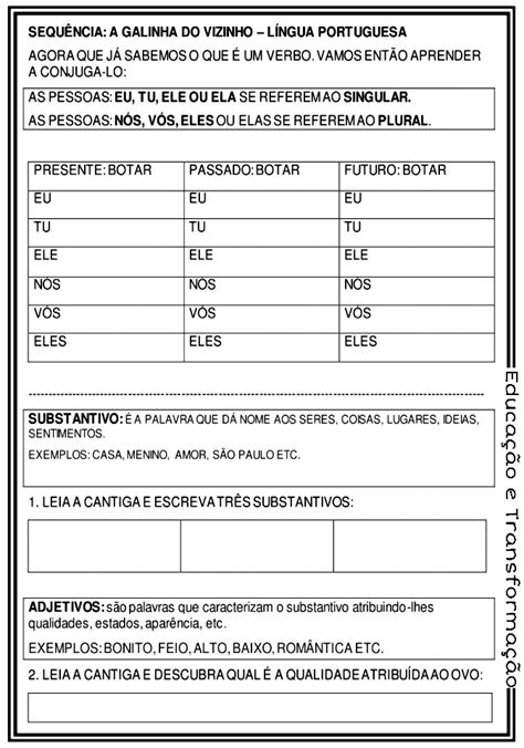 Sequência didática A galinha do vizinho Atividades para Jardim