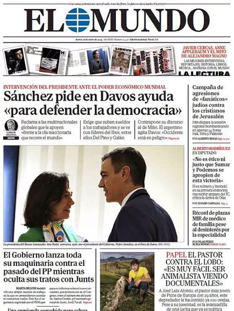 Portadas de los periódicos del jueves 18 de enero de 2024