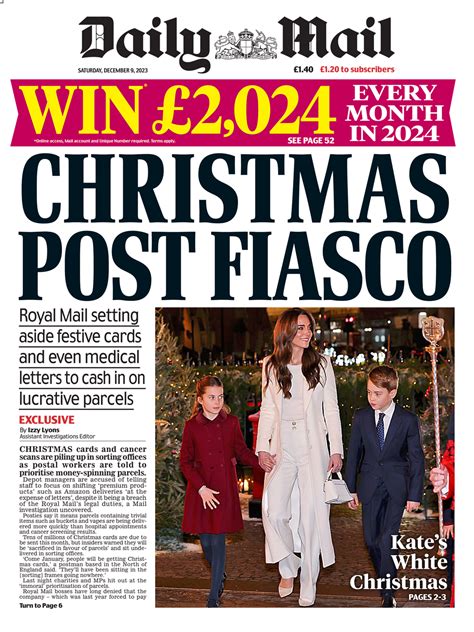 Daily Mail Front Page 9th Of December 2023 Tomorrow S Papers Today