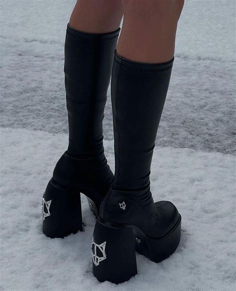 Naked Wolfe Spice Black Stretch Stivali Con Tacco Idee Di Moda