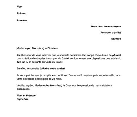 Demande De Conge Modele Gratuit