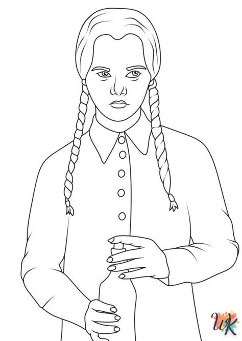 Kleuren Wednesday Addams Geschikt Voor Kinderen Om Te Kleuren