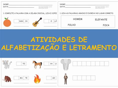 Atividades de Alfabetização e Letramento Mestre do Saber