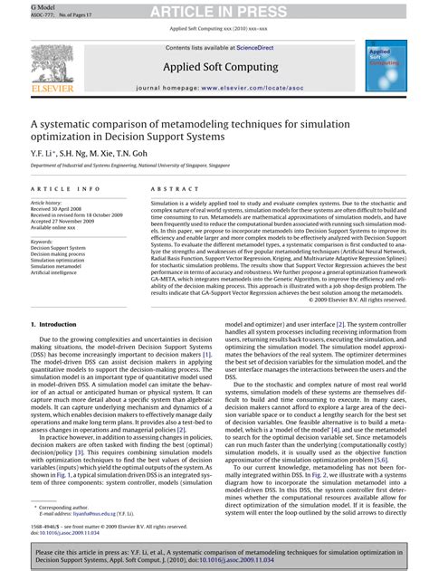 pdf a systematic comparison of metamodeling techniques for simulation optimization in decision