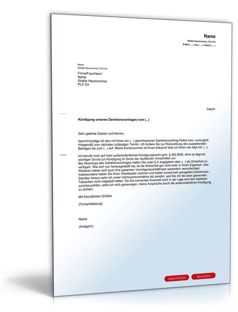 Privater Darlehensvertrag Vorlage Word