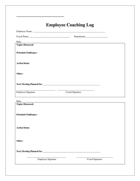Coaching Sheets For Managers