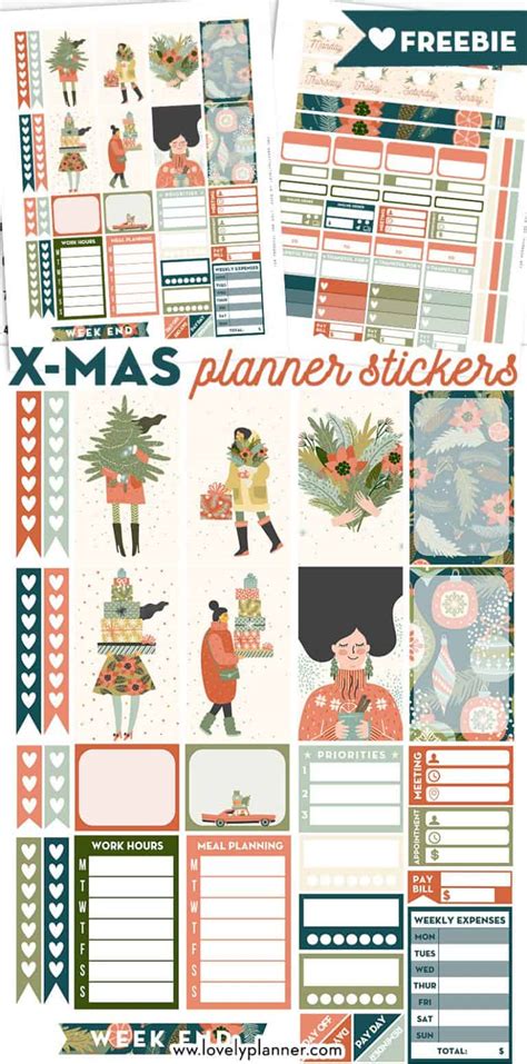 Free Printable Cozy Christmas Planner Stickers Weekly Kit Lovely Planner