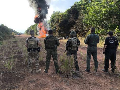 PF PC PM e FAB interceptam avião que estava sendo utilizado para