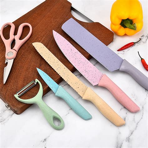 6pcs Set Kitchen Knife Corrugated Kitchen Knife Set Shopee Philippines
