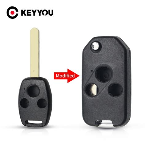 Keyyou uncut lâmina dobrável escudo chave do carro flip remoto caso