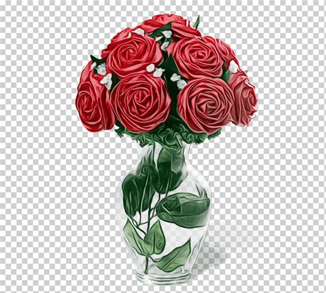 Rosas de jardín Acuarela Pintura Tinta húmeda Flor Ramo Flores