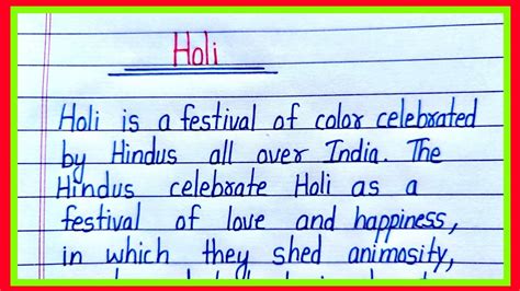 Paragraph On Holi In English Holi Par Nibandh YouTube