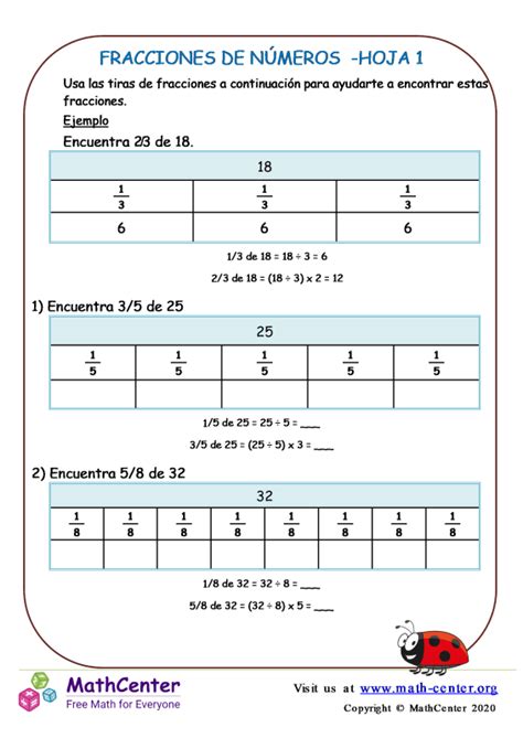 Cuarto Grado Hojas De Trabajo Fracciones Como Parte Del Todo Math Center