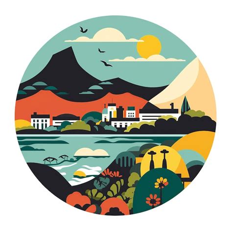 Ilustraci N De Vectores Planos De Belleza De Ciudad Del Cabo En Colores