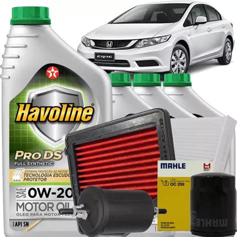 Kit Troca De Oleo 0w20 Filtro Esportivo Inbox Civic G9 13 16