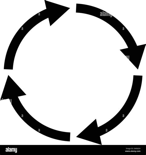 Process Symbol On White Background Four Step Cycle Arrow Sign Flat
