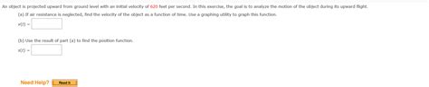 solved an object is projected upward from ground level with