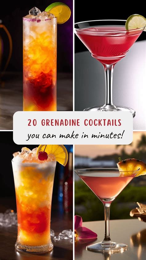 Four Different Types Of Cocktails With The Words 20 Greendale Cocktails