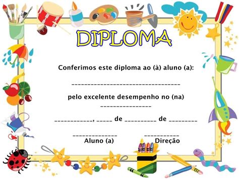 Modelos de Diploma para Educação infantil SÓ ESCOLA