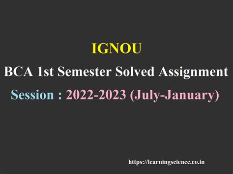 Ignou Bca St Sem Solved Assignment Solution
