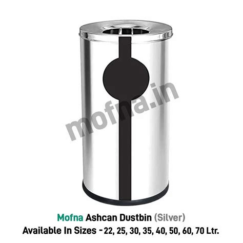 Open Top Silver Mofna Stainless Steel Ash Can Dustbin Material Grade