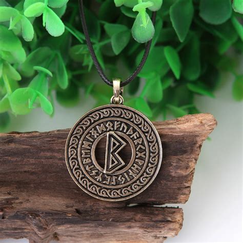 Viking Berkana Rune In Rune Round Pendant Vintage Drop Shipping