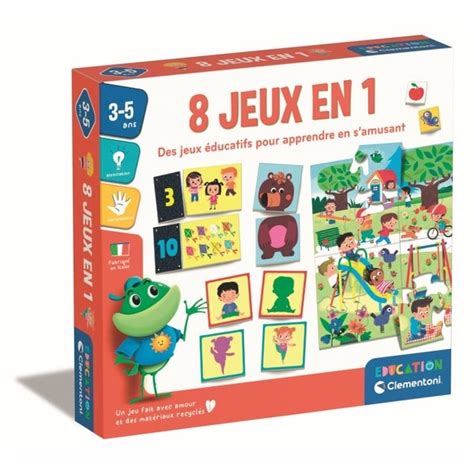 Coffret 8 jeux en 1 éducatif Clementoni King Jouet Premiers