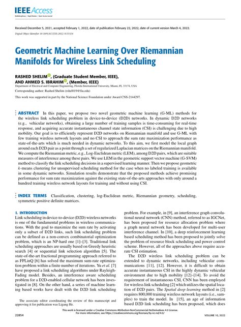 pdf geometric machine learning over riemannian manifolds for wireless link scheduling