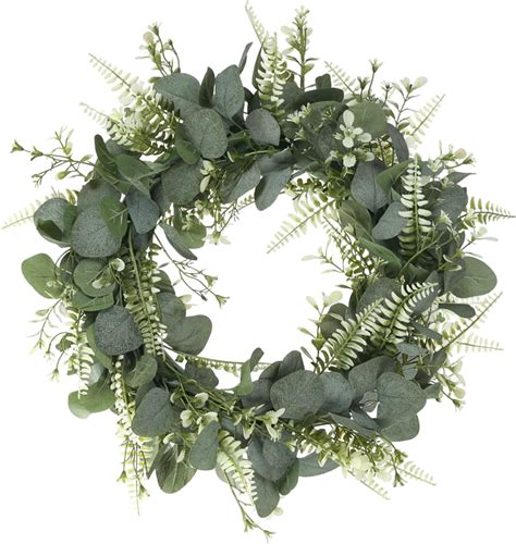 Amazon de idyllic Künstlicher Eukalyptus Kranz 45 7 cm große grüne