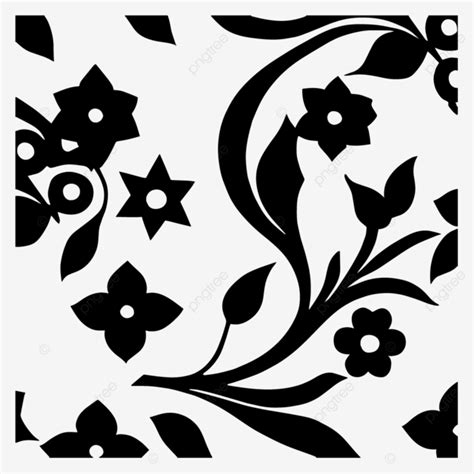 Diseños Florales Modernos En Impresionantes Blanco Y Negro Vector PNG