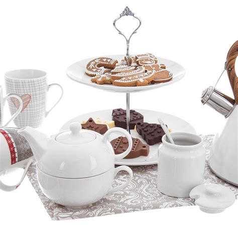 Dzbanek Z Fili Ank Zestaw Do Parzenia Herbaty Porcelanowy Bia Y