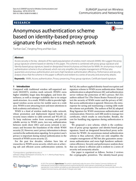 pdf anonymous authentication scheme based on identity based proxy group signature for wireless
