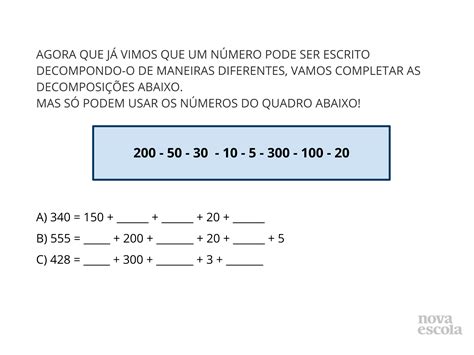 Composição e decomposição Planos de aula 2º ano