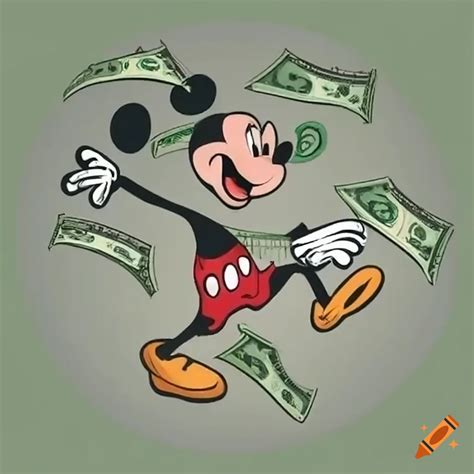 Cartoon Character Holding Money In The Air On Craiyon