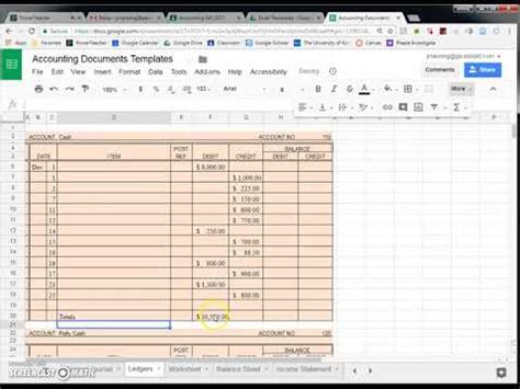 Using Google Sheets In Accounting Documents YouTube