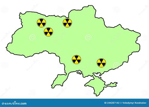 Zaporizhzhia Nuclear Power Plant In Ukraine Map Royalty Free Stock