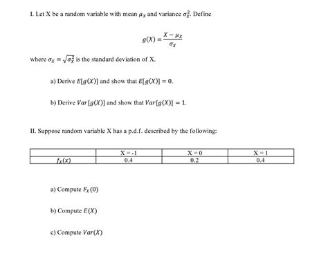 solved let x be a random variable with mean 𝜇𝑋 and