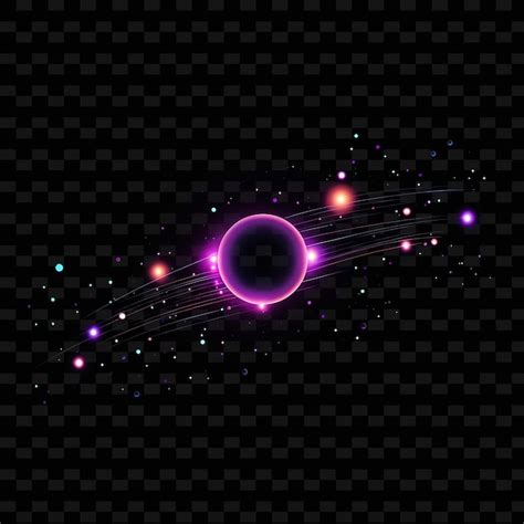 Estrela cósmica roxa pontilhada linhas de néon planetas pontilhadas