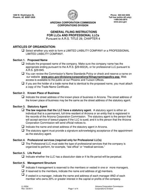 A Document With The Words Articles Of Organization Written In Black And