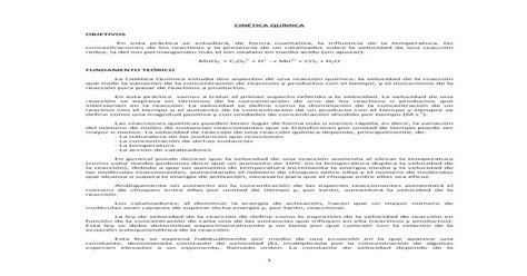 Cin Tica Qu Mica Objetivos Fundamento Pdf Filela Suma De Los
