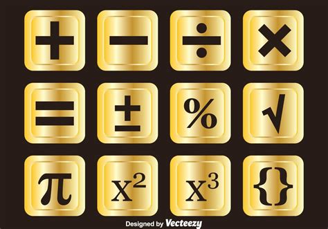 Golden Math Symbols Vector Sets Vector Art At Vecteezy