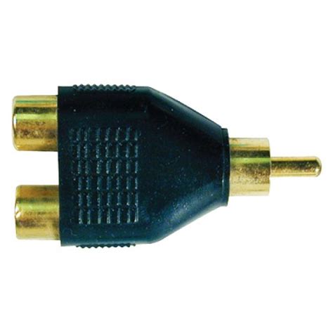 Plug N A RCA Macho A 2 Hembras Dorado Kemik Guatemala