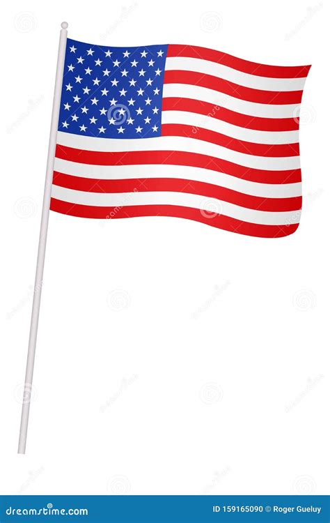 Bandeira Dos EUA Isolada Em Fundo Branco Ilustração Stock Ilustração