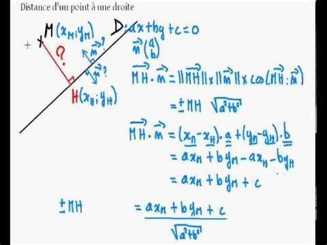 Comment trouver la distance d un point à une droite YouTube